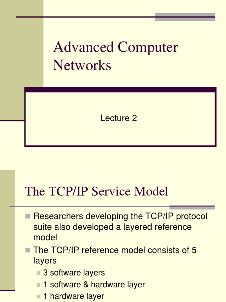 Advanced Computer Networks | PDF | Internet Protocols | Internet Protocol Suite