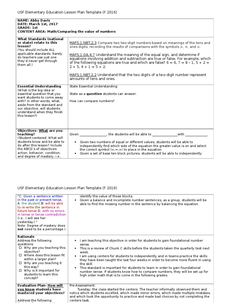 Math Review Centers Lesson Plan | PDF | Career & Growth