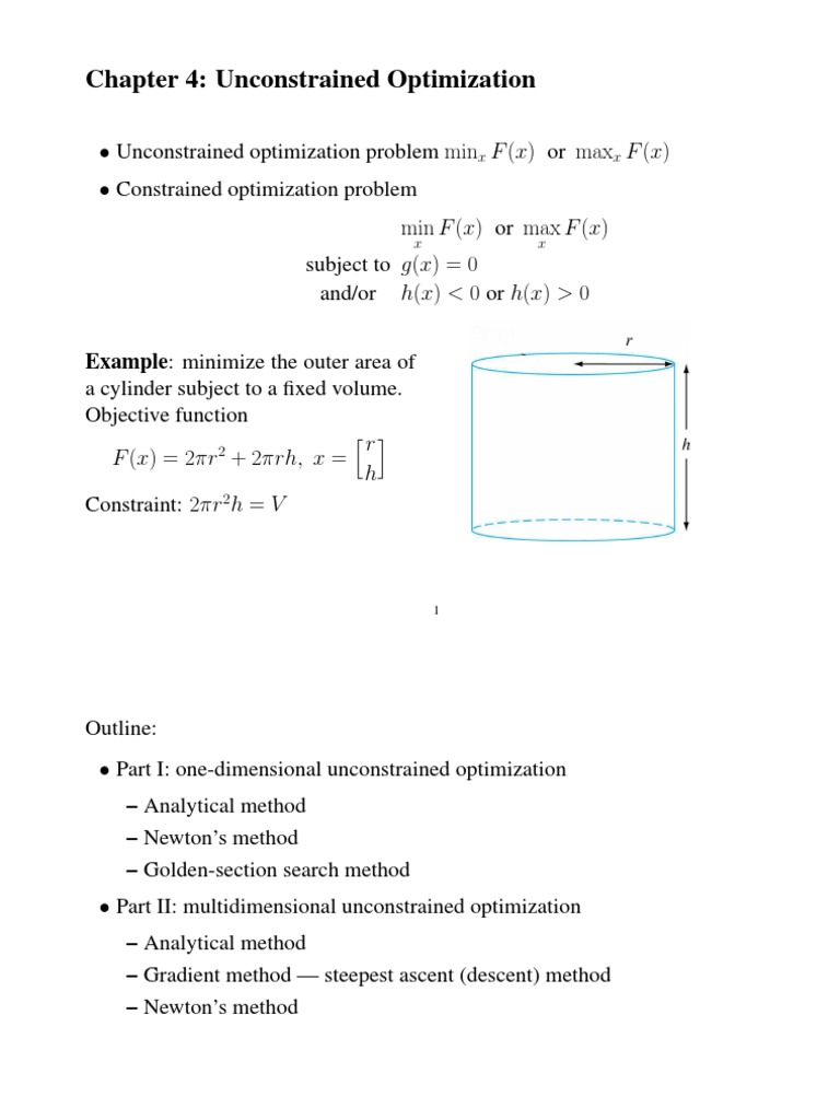 Chapter 4: Unconstrained Optimization | PDF | Mathematical Optimization | Algorithms And Data ...