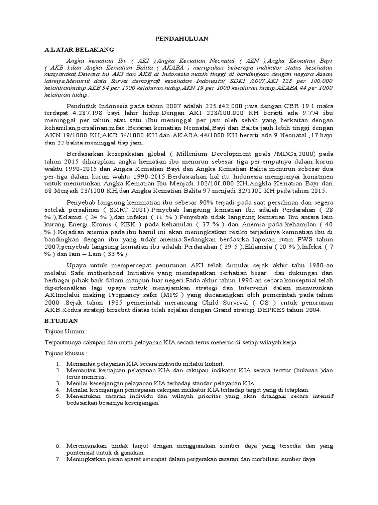 Pedoman Kesehatan KIA Dan KB | PDF