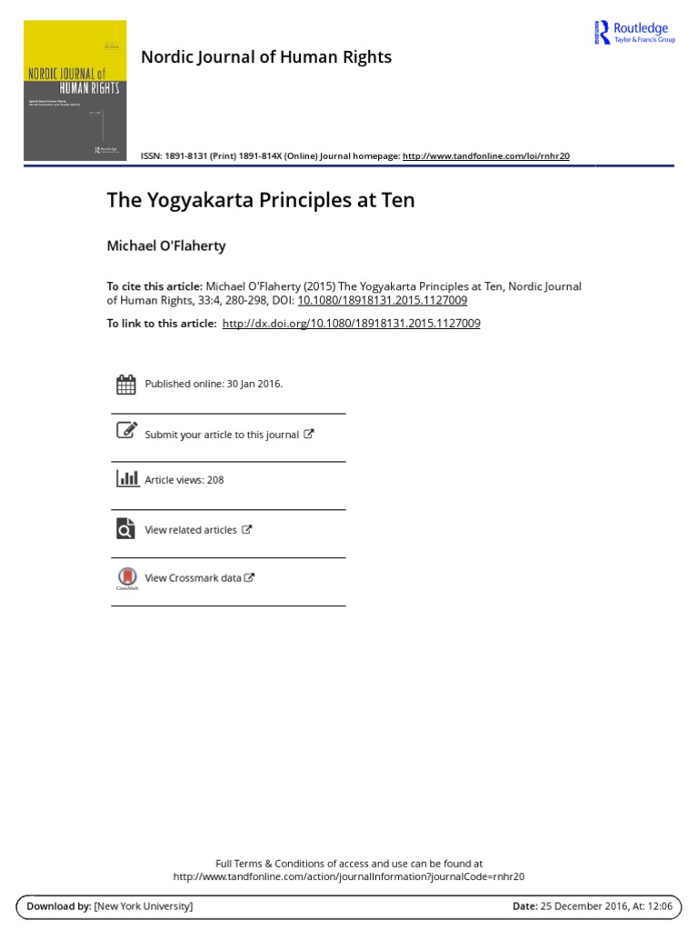 The Yogyakarta Principles at Ten | PDF | Human Rights | Sexual Orientation