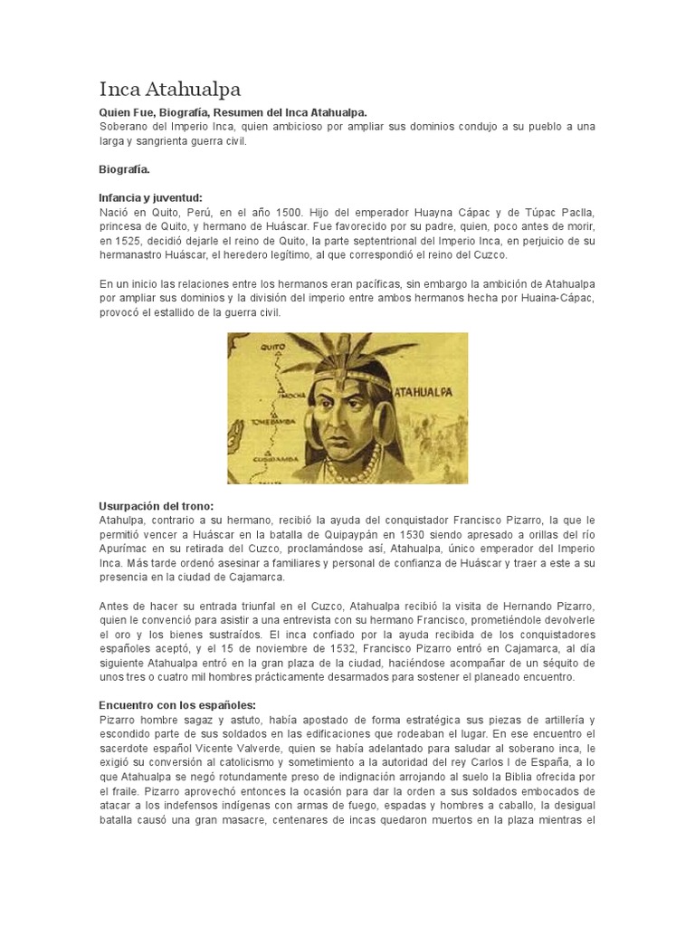 Inca Atahualpa | Francisco Pizarro | Imperio Inca