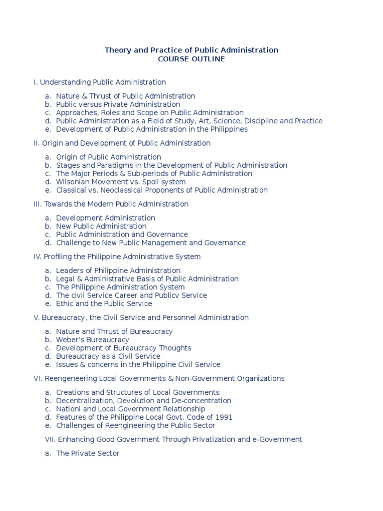 Theory and Practice of Public Administration | PDF | Public ...