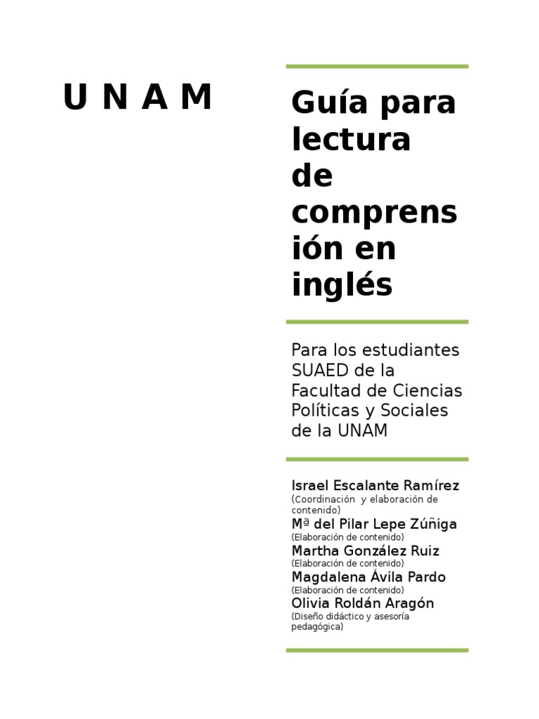 Guia Comprension Ingles - SUA | PDF | Lectura (proceso) | Palabra