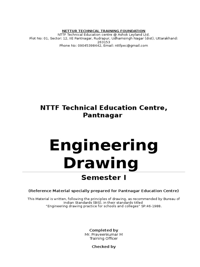 Engineering Drawing Si T3 Doc Manas Pdf Angle Screw
