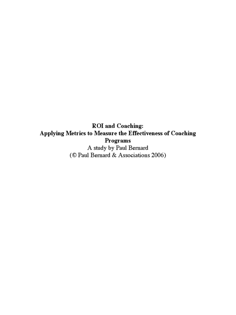 Sample ROI Study PDF | PDF | Return On Investment | Reputation
