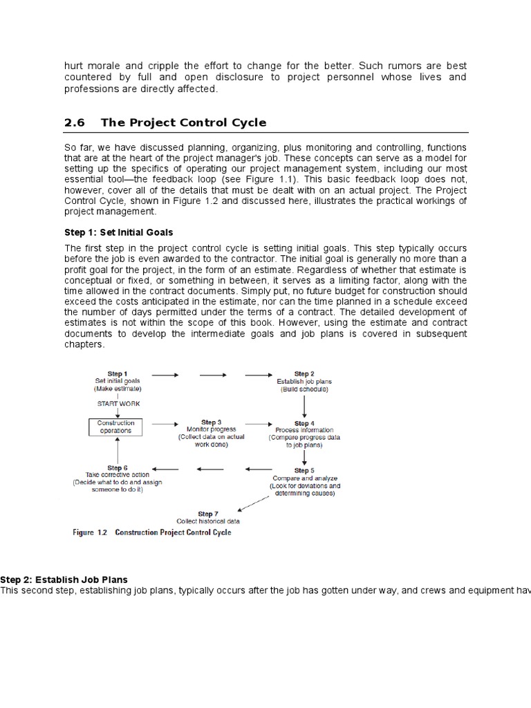 2.6 The Project Control Cycle: Step 1: Set Initial Goals | PDF
