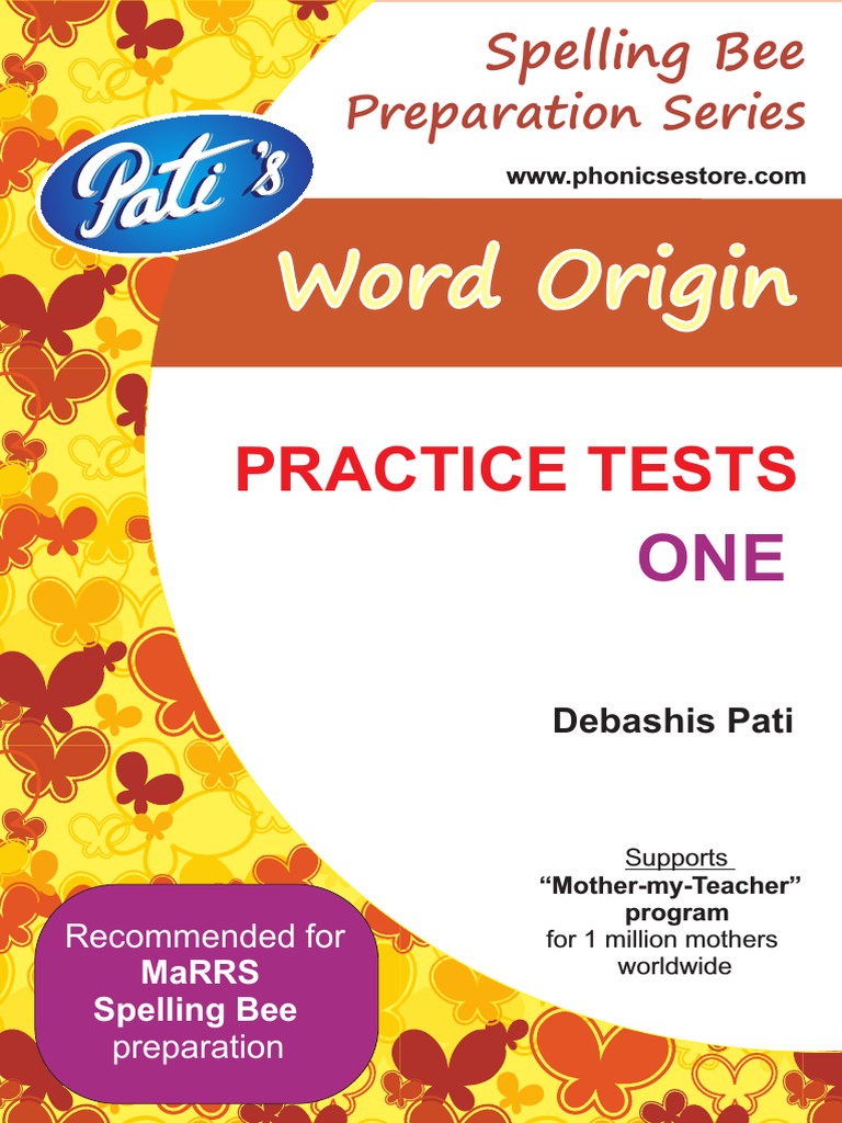 Word Origin: Practice Tests ONE - Prepare For MaRRS Spelling Bee ...