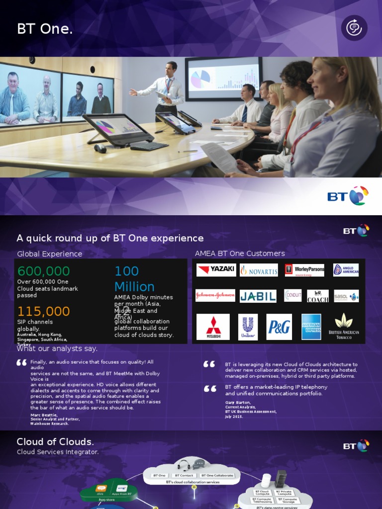 BT One: Global Collaboration Solutions | PDF | Cloud Computing | Telephony