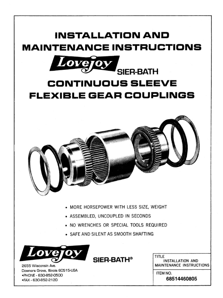 ContSleeve Lovejoy C Gear Coupling | PDF