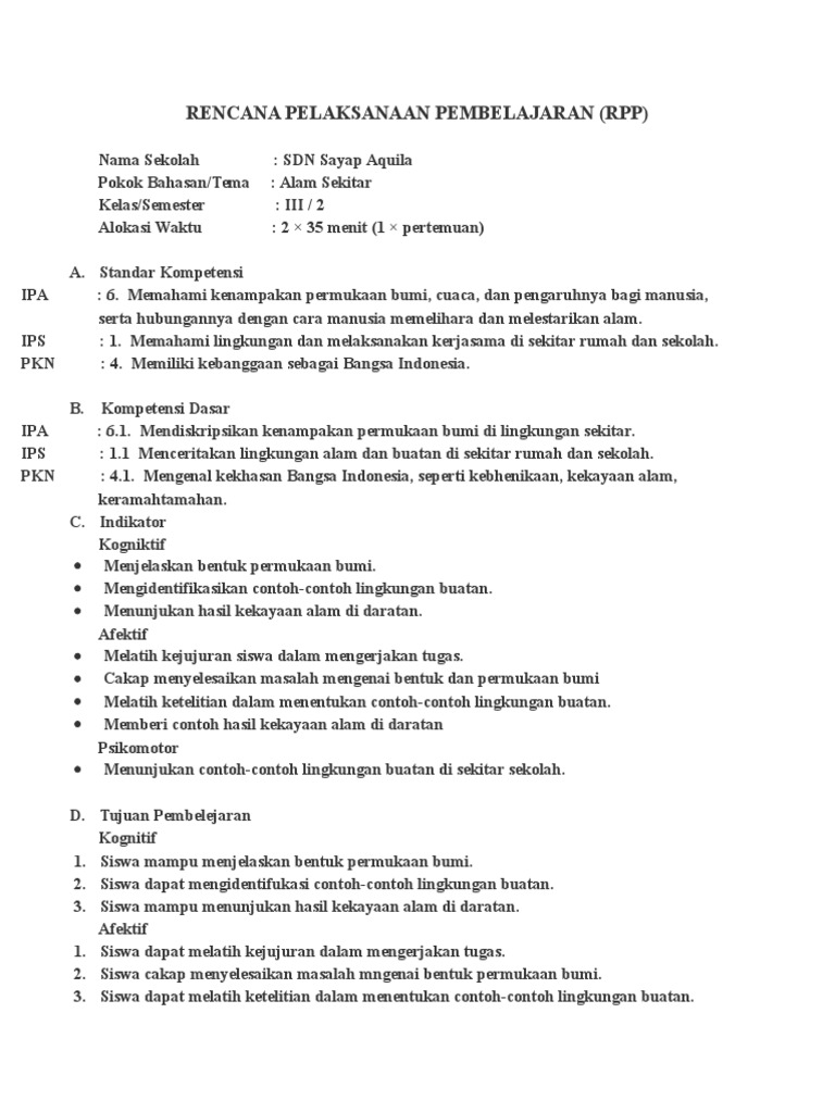 Contoh Rpp Pembelajaran Terpadu Model Connected Seputar Model - Riset