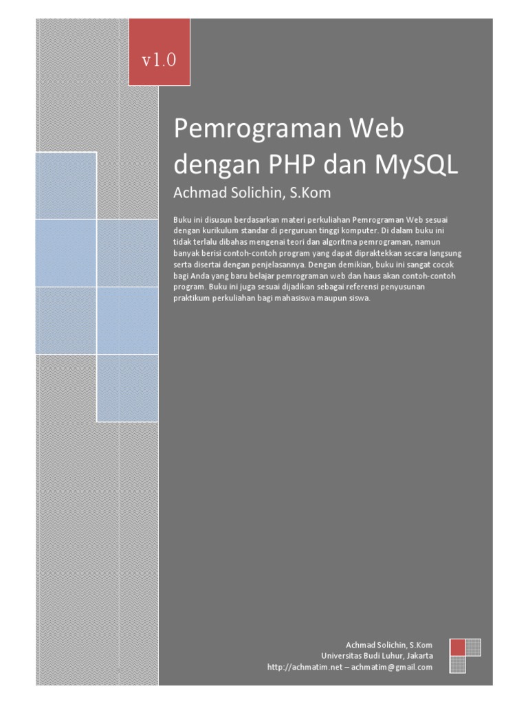 Pemrograman Web Dengan PHP MySQL PDF | PDF