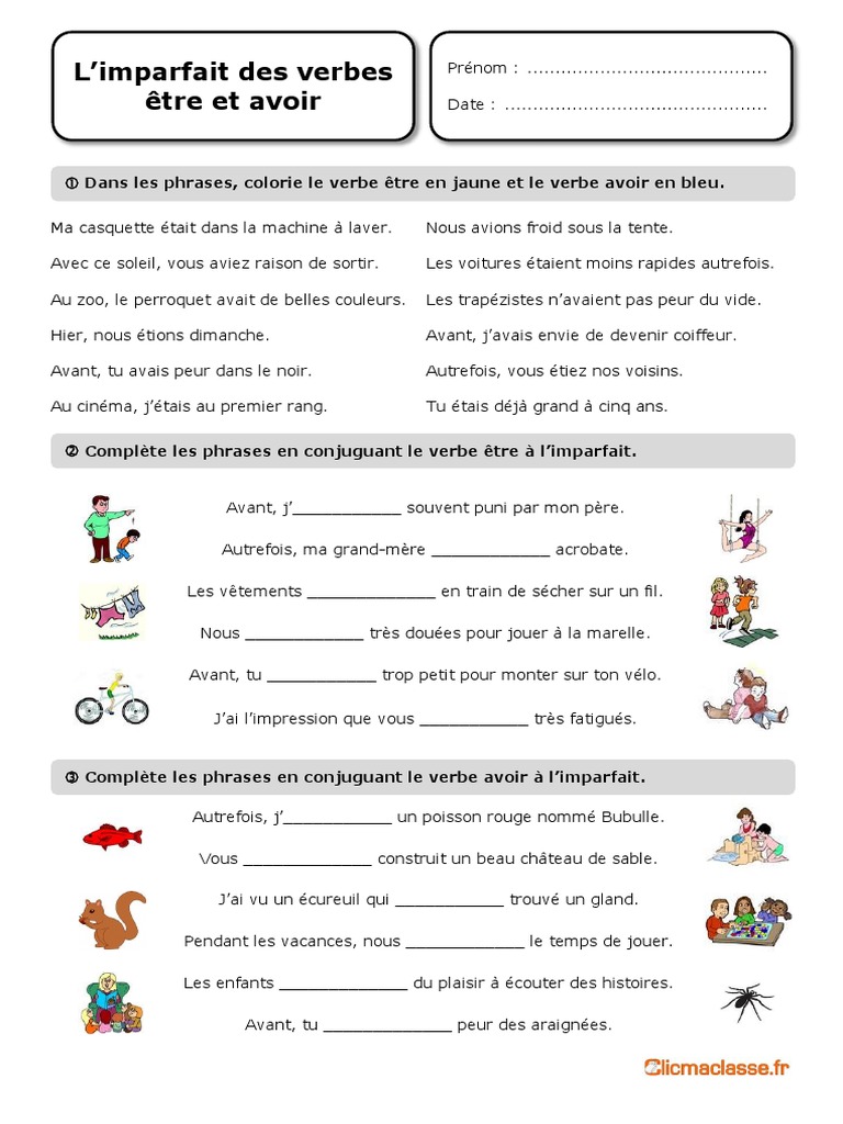 Imparfait Etre Avoir PDF | PDF