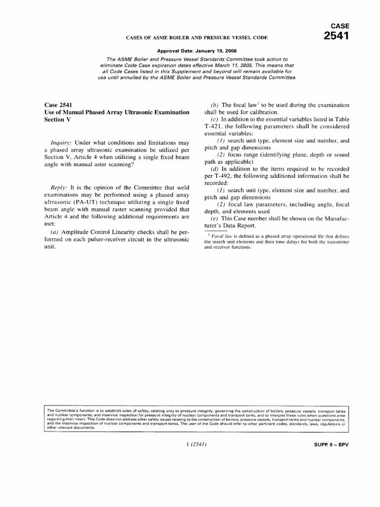 Asme CC 2541 | PDF | Ultrasound | Boiler