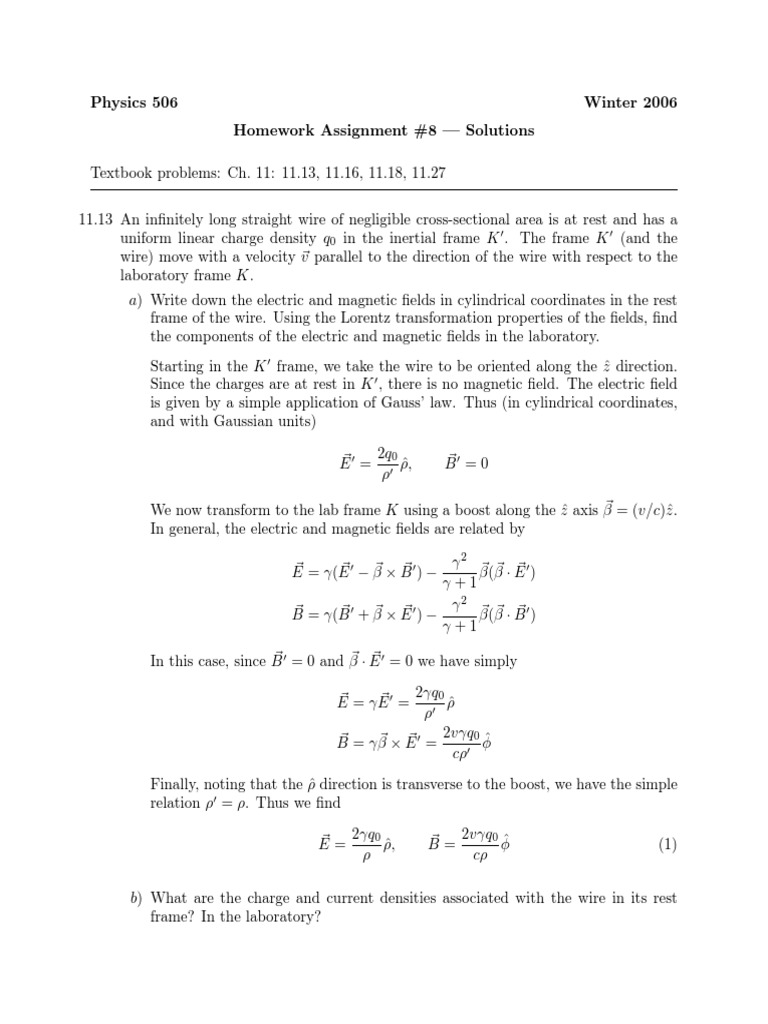 Jackson Electrodynamics Solutions | PDF | Magnetic Field | Dipole