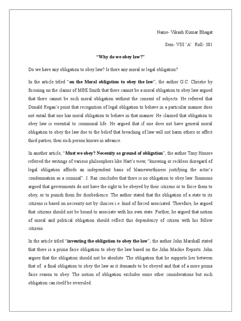 Why Do We Obey Law | PDF | Obedience (Human Behavior) | Norm (Social)