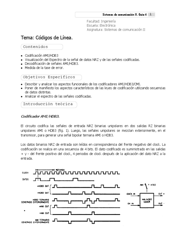 Codificación AMI/HDB3 en Comunicación | PDF | Poco | Transmisor