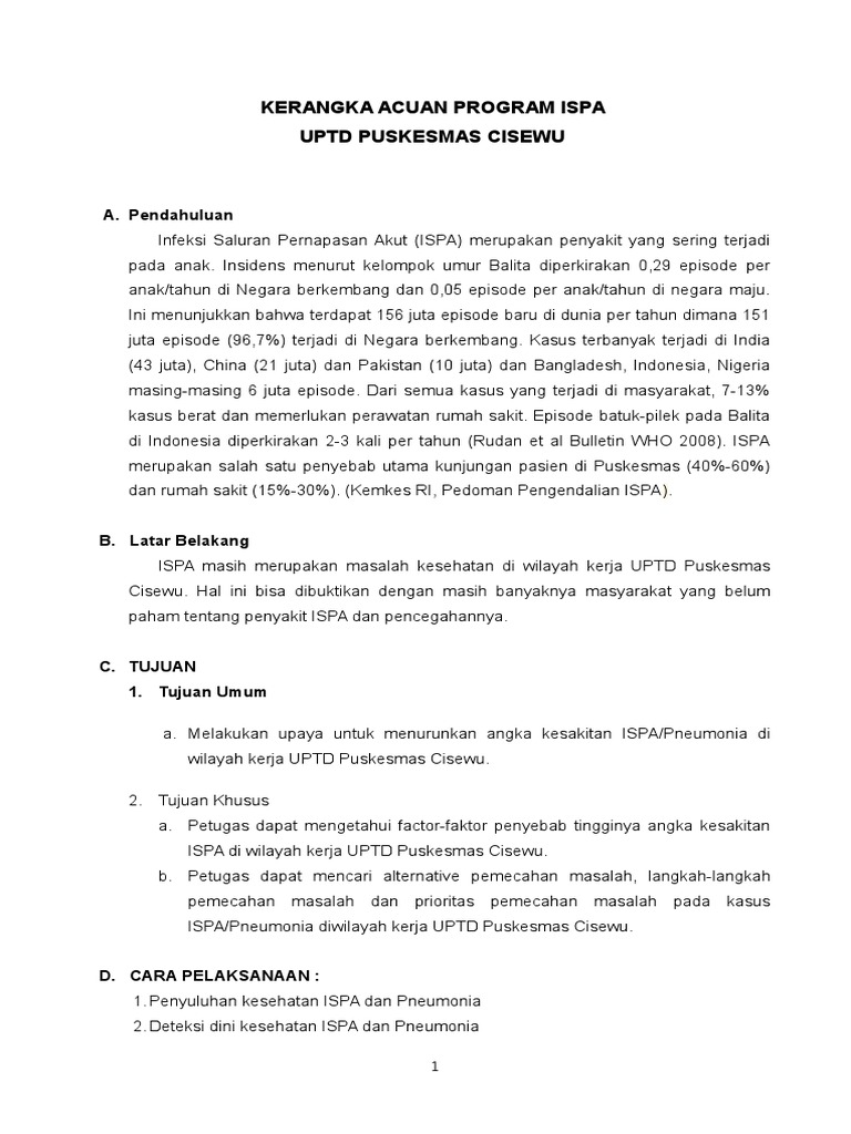 MONITORING ISPA DI WILAYAH KERJA PUSKESMAS CISEWU | PDF