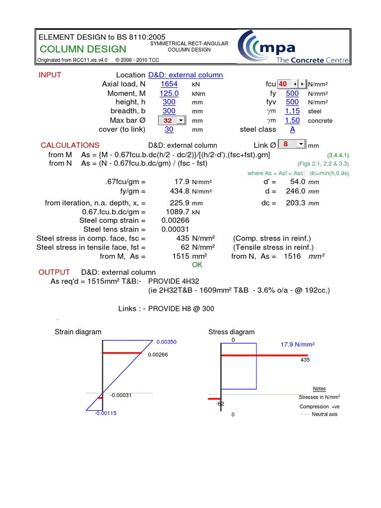 Column Design: Input | PDF | Building Engineering | Structural Engineering