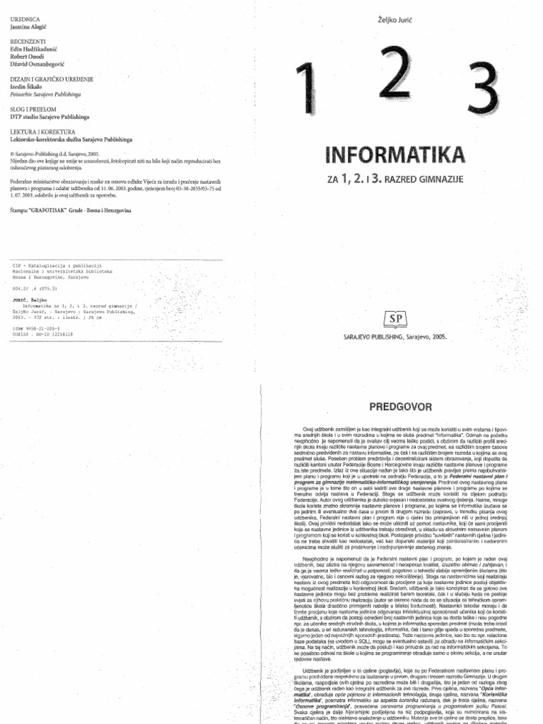 Zeljko Juric Informatika 1 2 3 | PDF