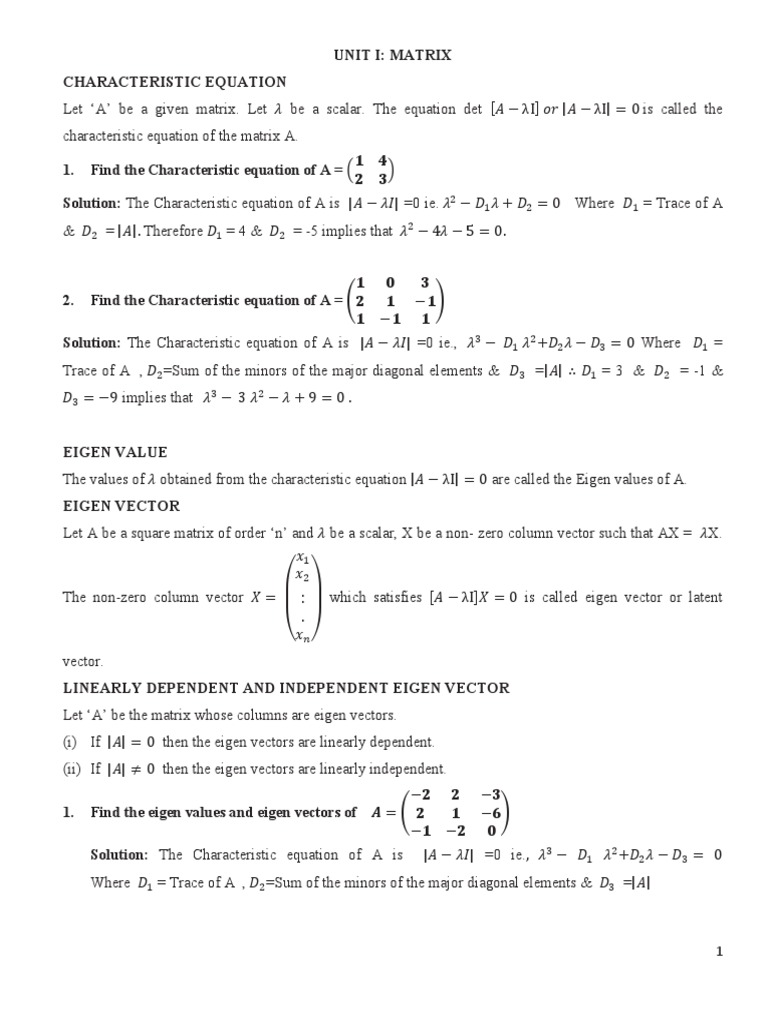 Engineering Mathematics PDF | Download Free PDF | Eigenvalues And ...