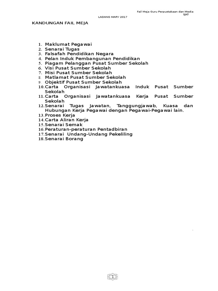 Fail Meja GPM Terkini | PDF