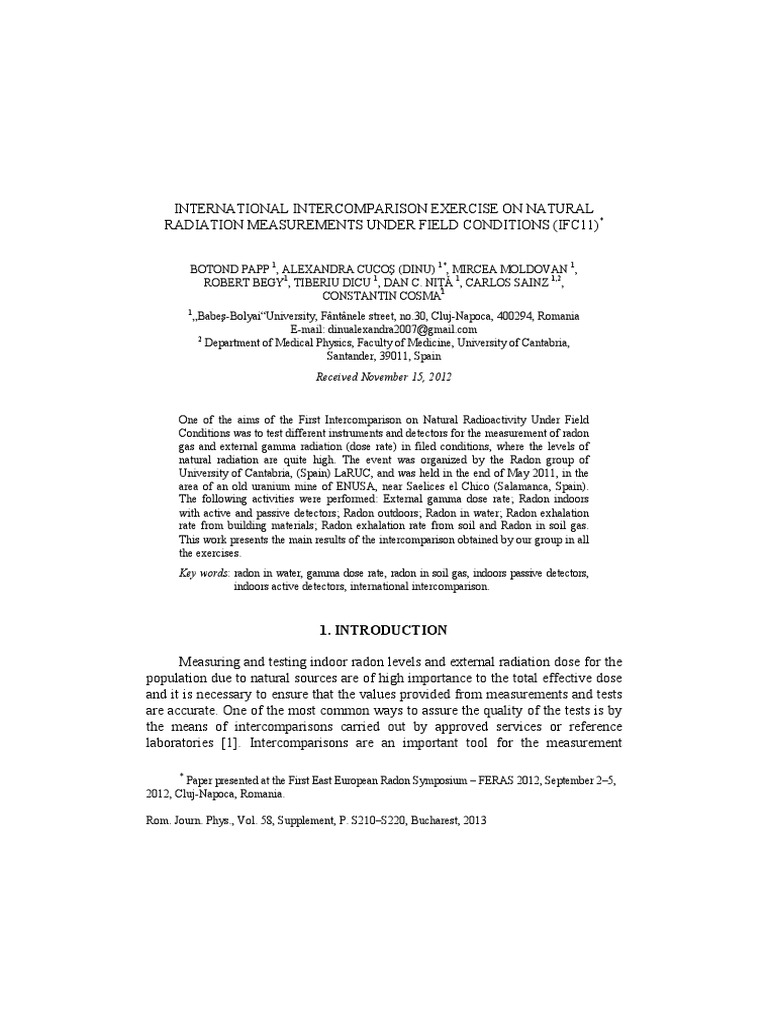 Received November 15, 2012 | Download Free PDF | Gamma Ray | Reference ...