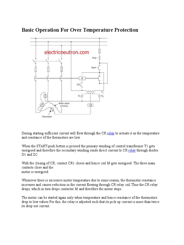 Basic Operation For Over Temperature Protection Circuit Using PTC ...