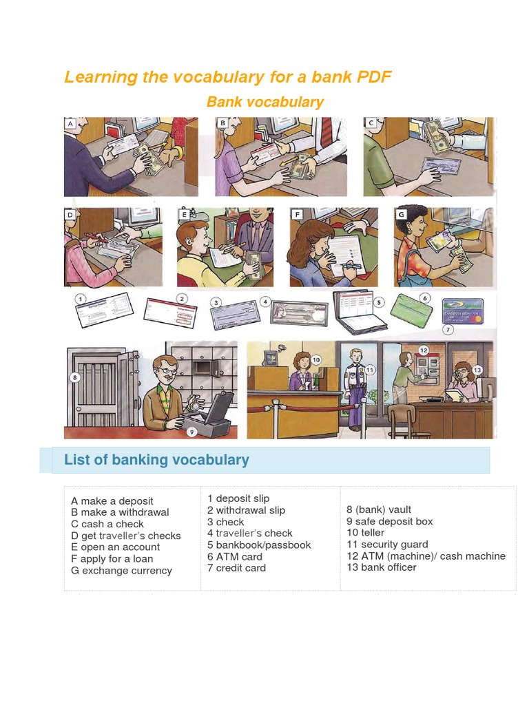 Learning The Vocabulary For A Bank PDF | PDF