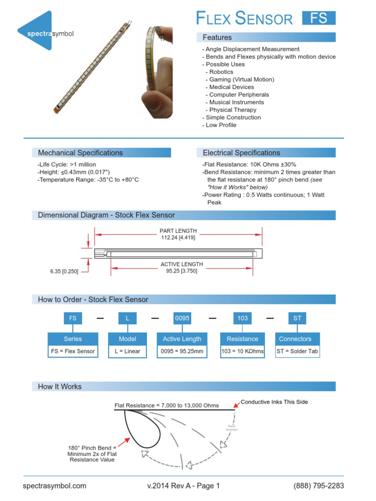 Flex Sensor 4.4 Inch | PDF | Operational Amplifier | Amplifier