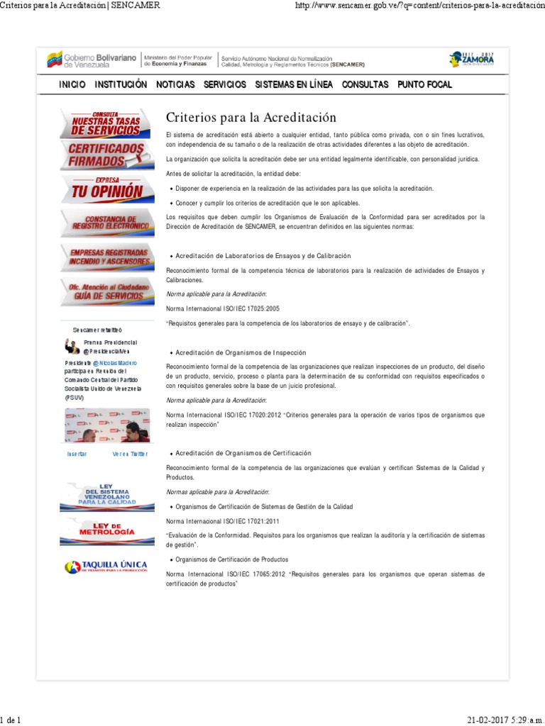 Acreditación de Laboratorios SENCAMER | PDF | Organización ...