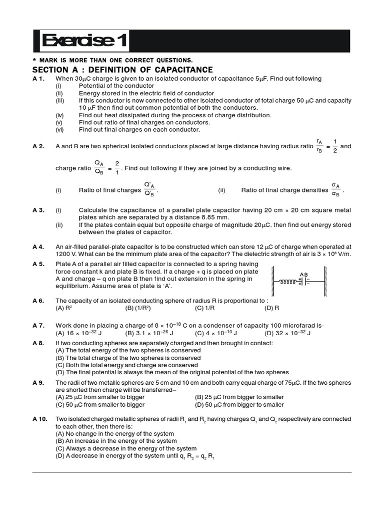 Capacitor Exercise | PDF | Dielectric | Capacitor