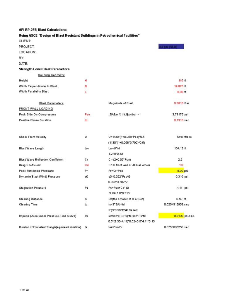 Blast Load Calculation API | PDF