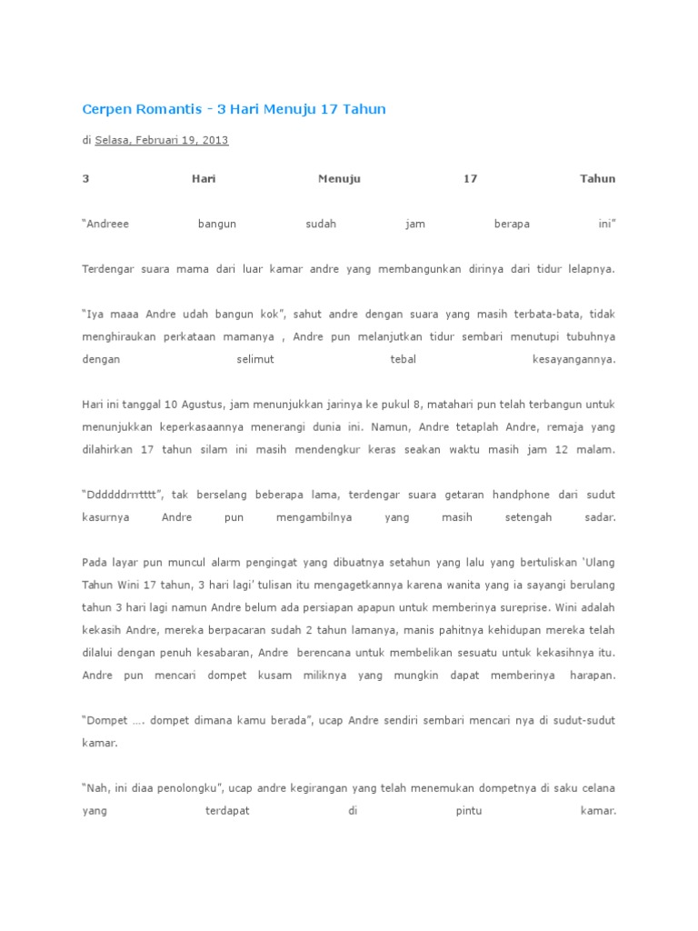 Cerpen Romantis | PDF