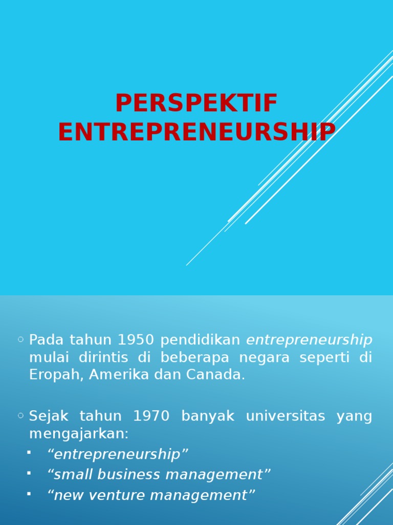 The Entrepreneurial Perspective Pdf