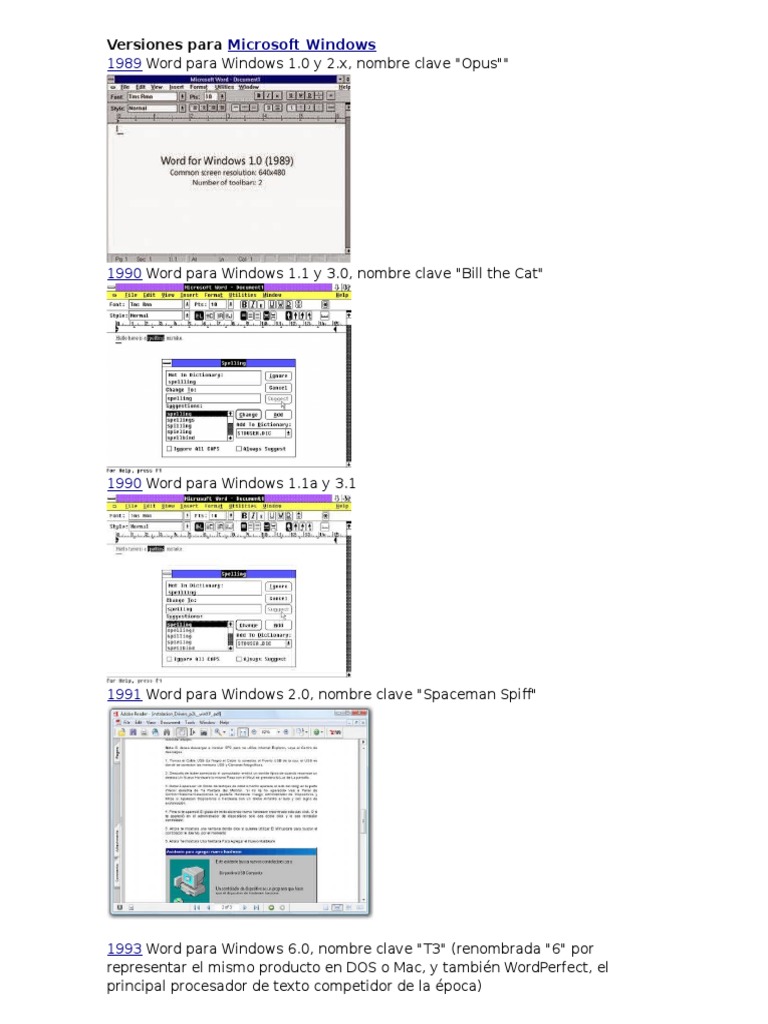 Versiones de Word Con Imagenes | PDF | Informática