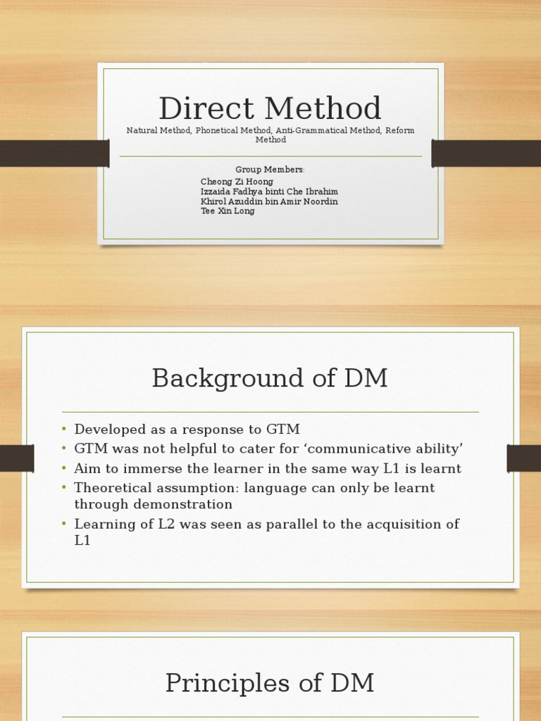 Direct Method | PDF | Second Language | Applied Linguistics