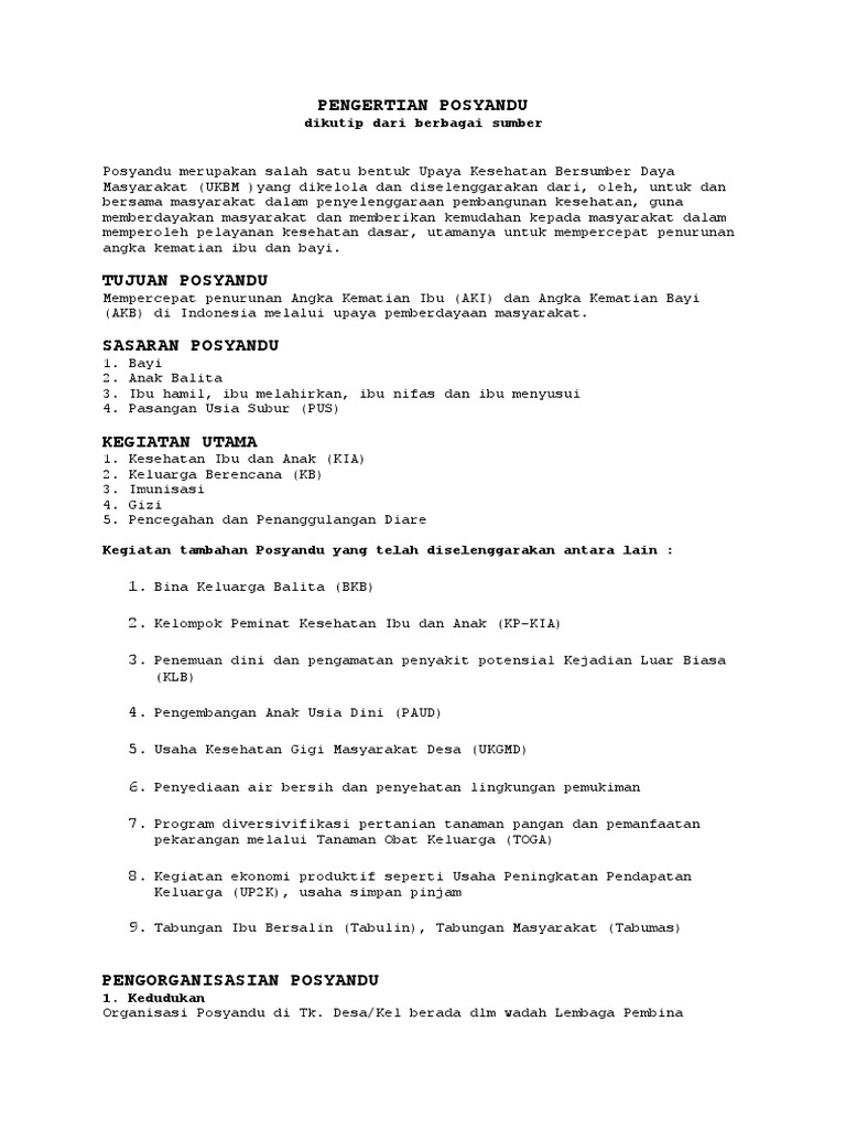 Profil Posyandu BALITA | PDF