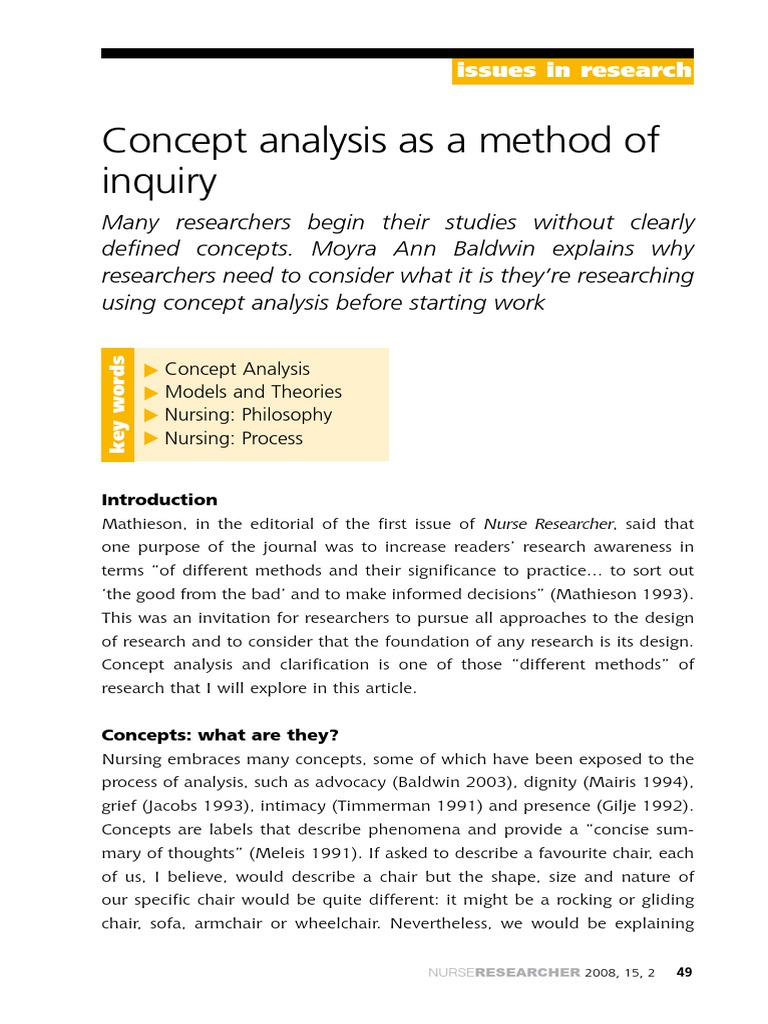 Concept Analysis in Nursing Research | PDF | Idea | Scientific Method