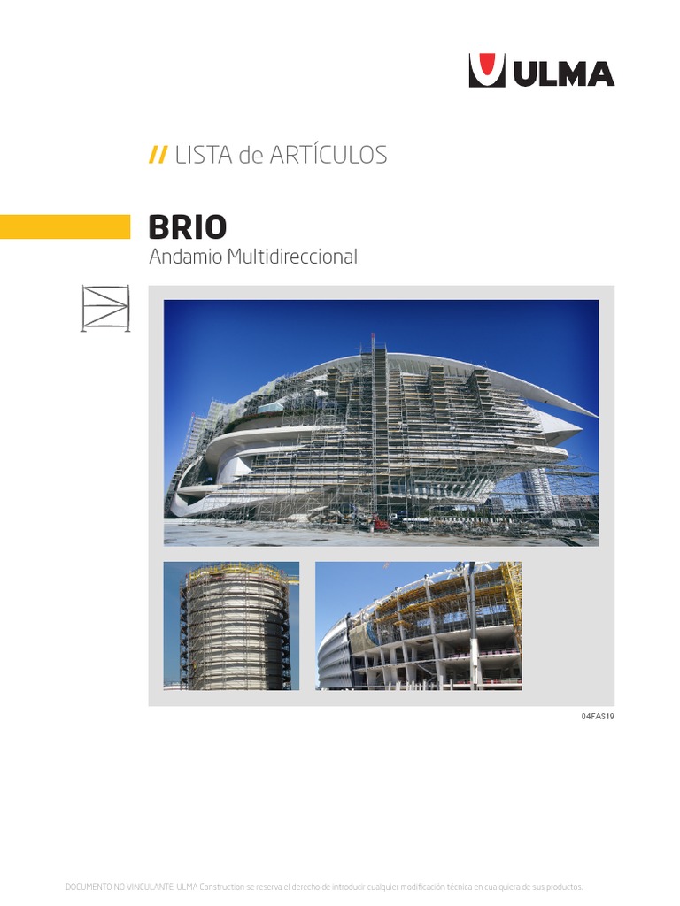 Lista Articulos - BRIO - ES (1) ULMA | PDF | Bambú | Andamio