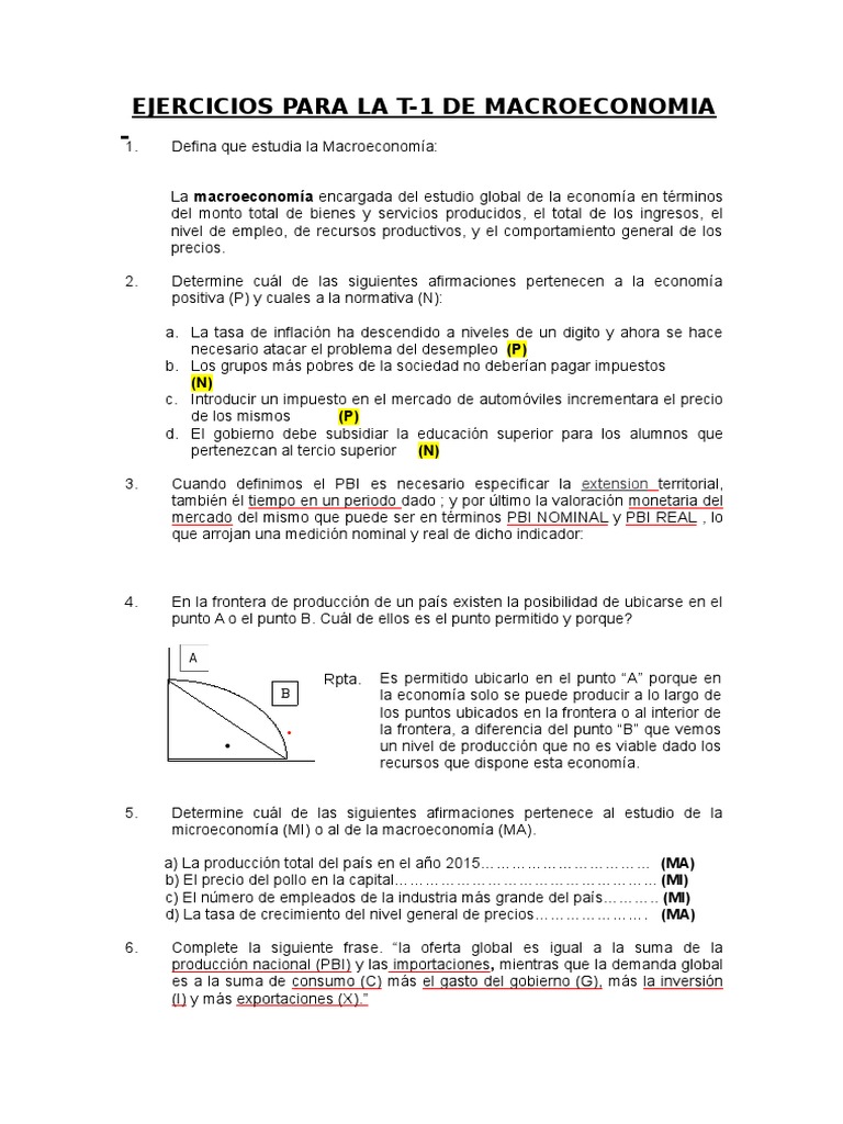 Desarrollo de La t1 Macro | Descargar gratis PDF | Producto Interno Bruto | Macroeconómica
