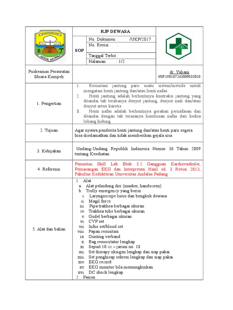 Sop RJP Dewasa | PDF