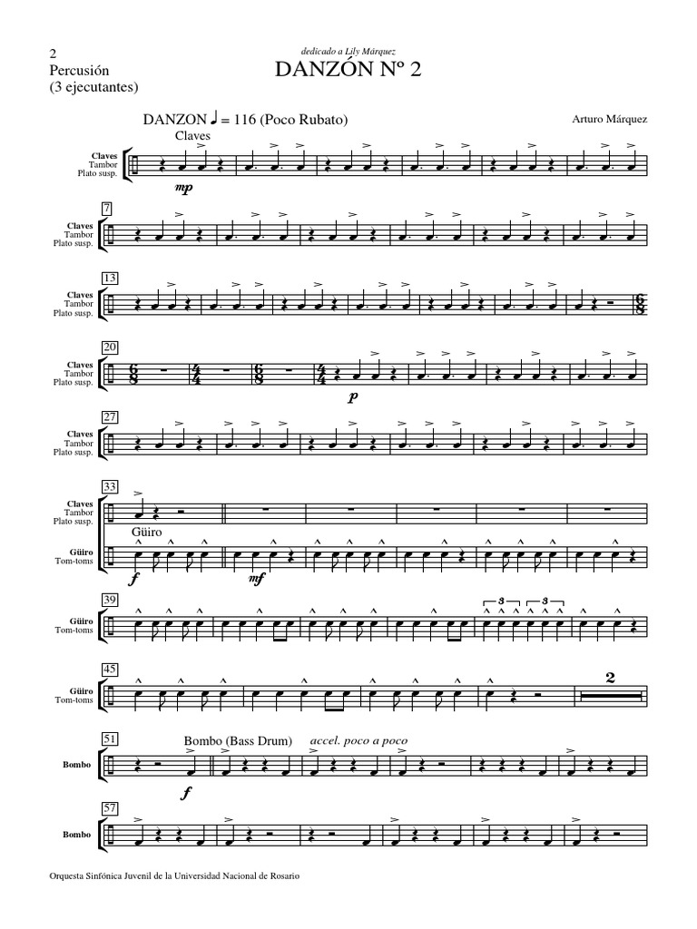 Marquez Danzon No. 2 21 Percusion PDF | PDF | Bandas marciais | Música