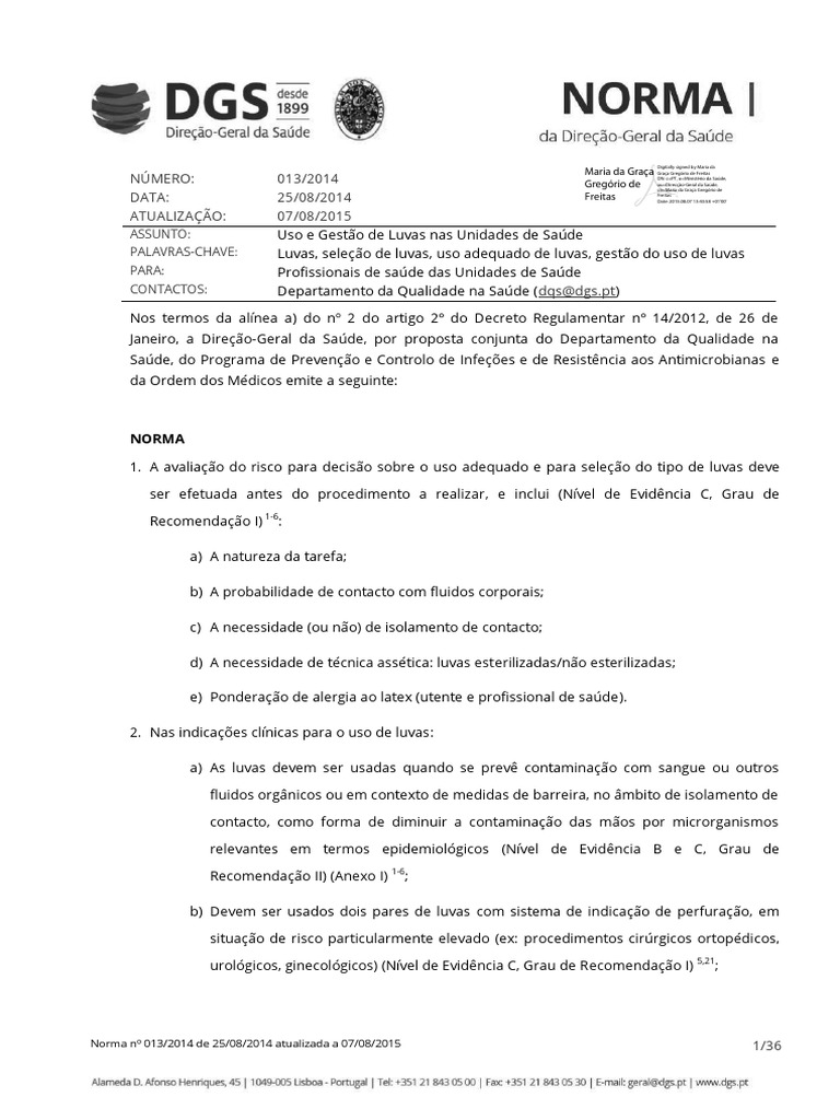 Norma Dgs Luvas | Alergia | Quimioterapia