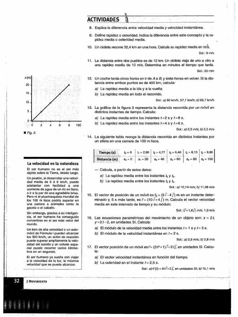 Ejercicios Física (Cinemática) 1º Bachillerato | PDF | Aceleración ...