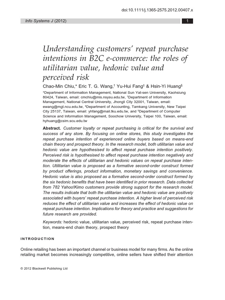 Chiu Et Al. - 2012 - Understanding Customer's Repeat Purchase ...
