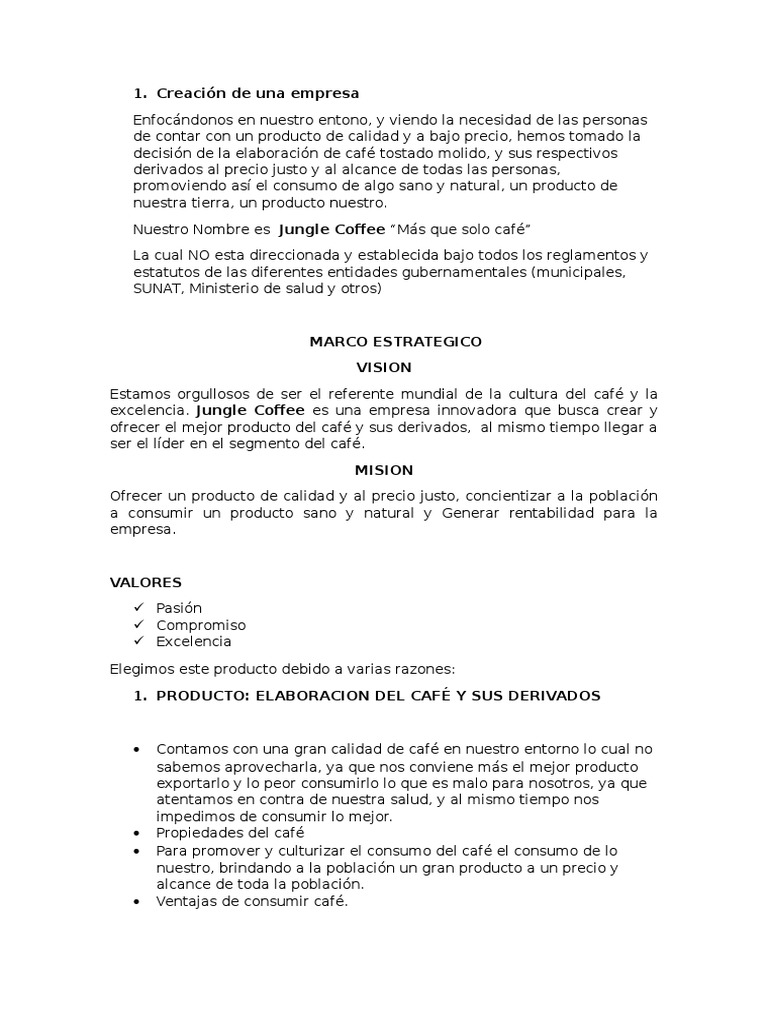 Proyecto Cafe | PDF | café | Producto (Negocio)