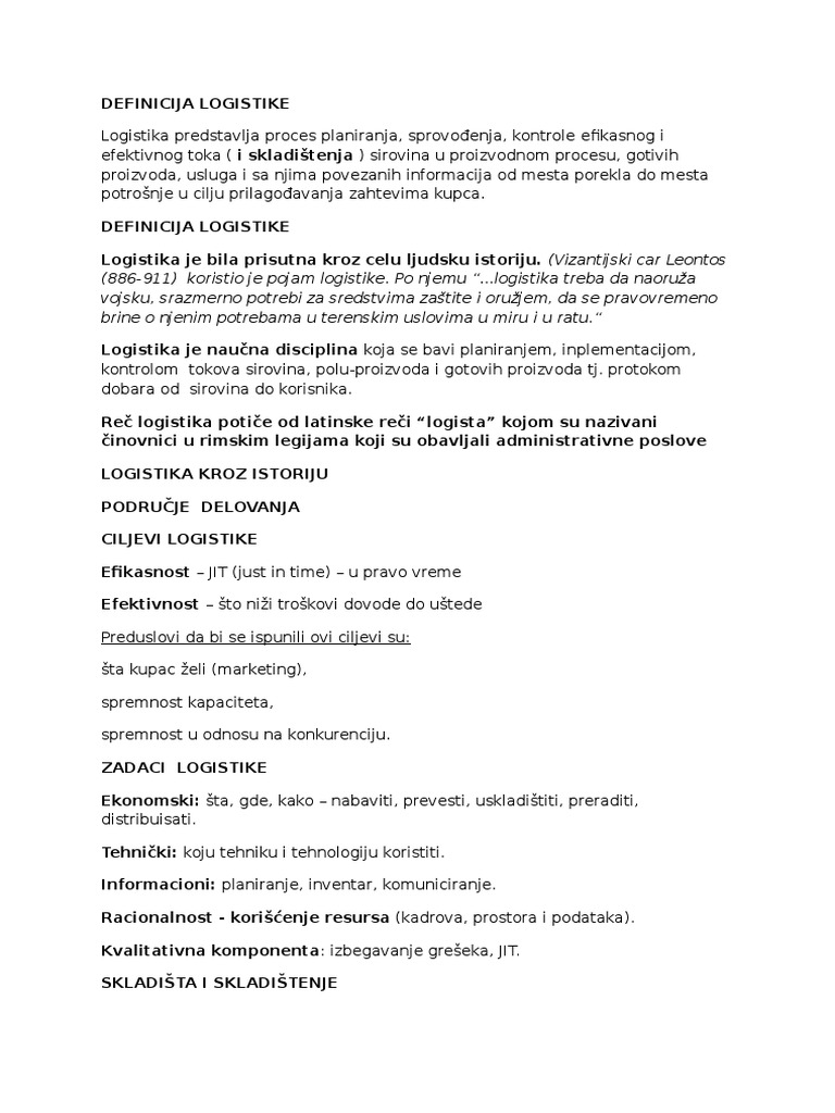 Definicija Logistike | PDF