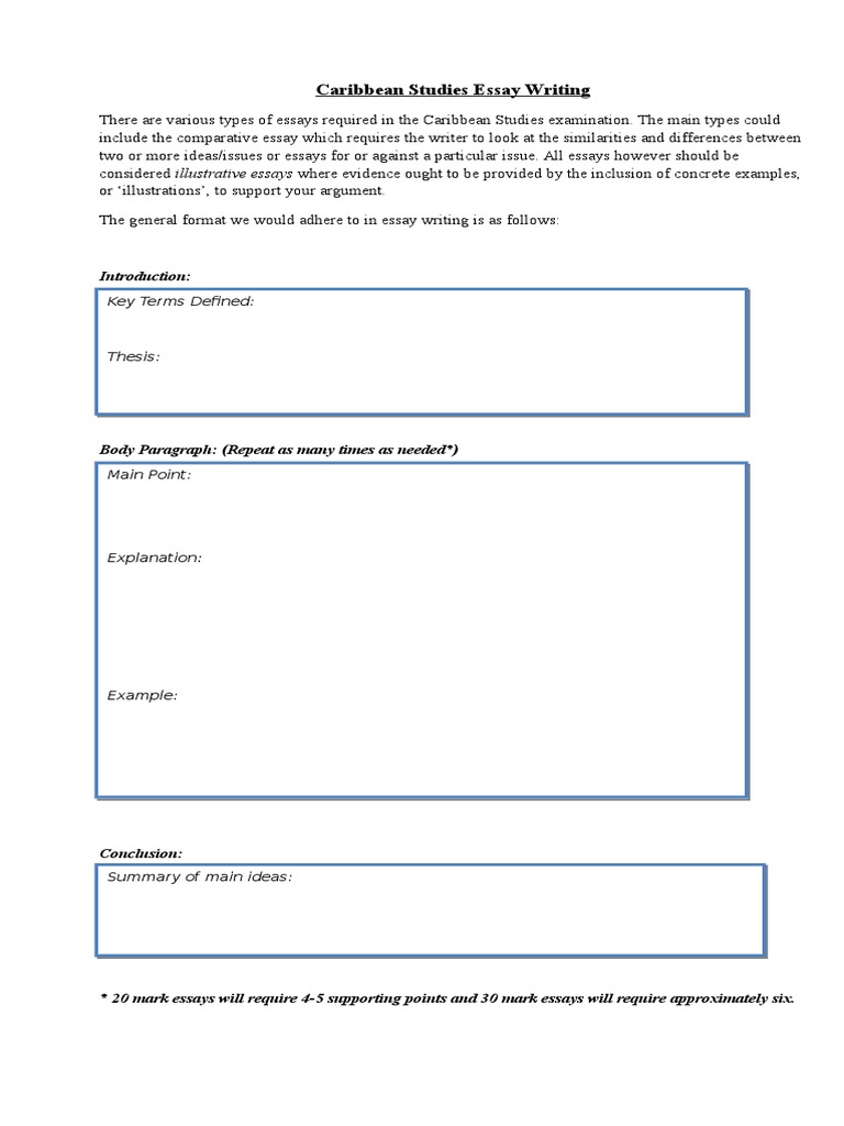 Essay Writing Blank Template | PDF