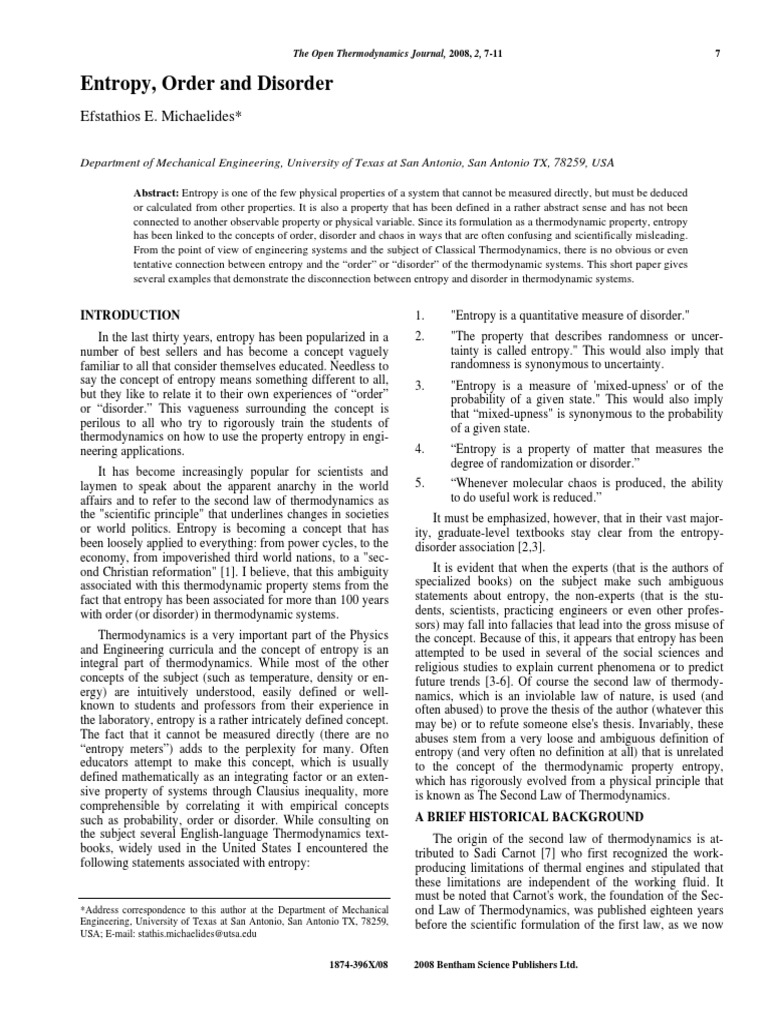 Entropy, order and disorder.pdf | Entropy | Thermodynamics
